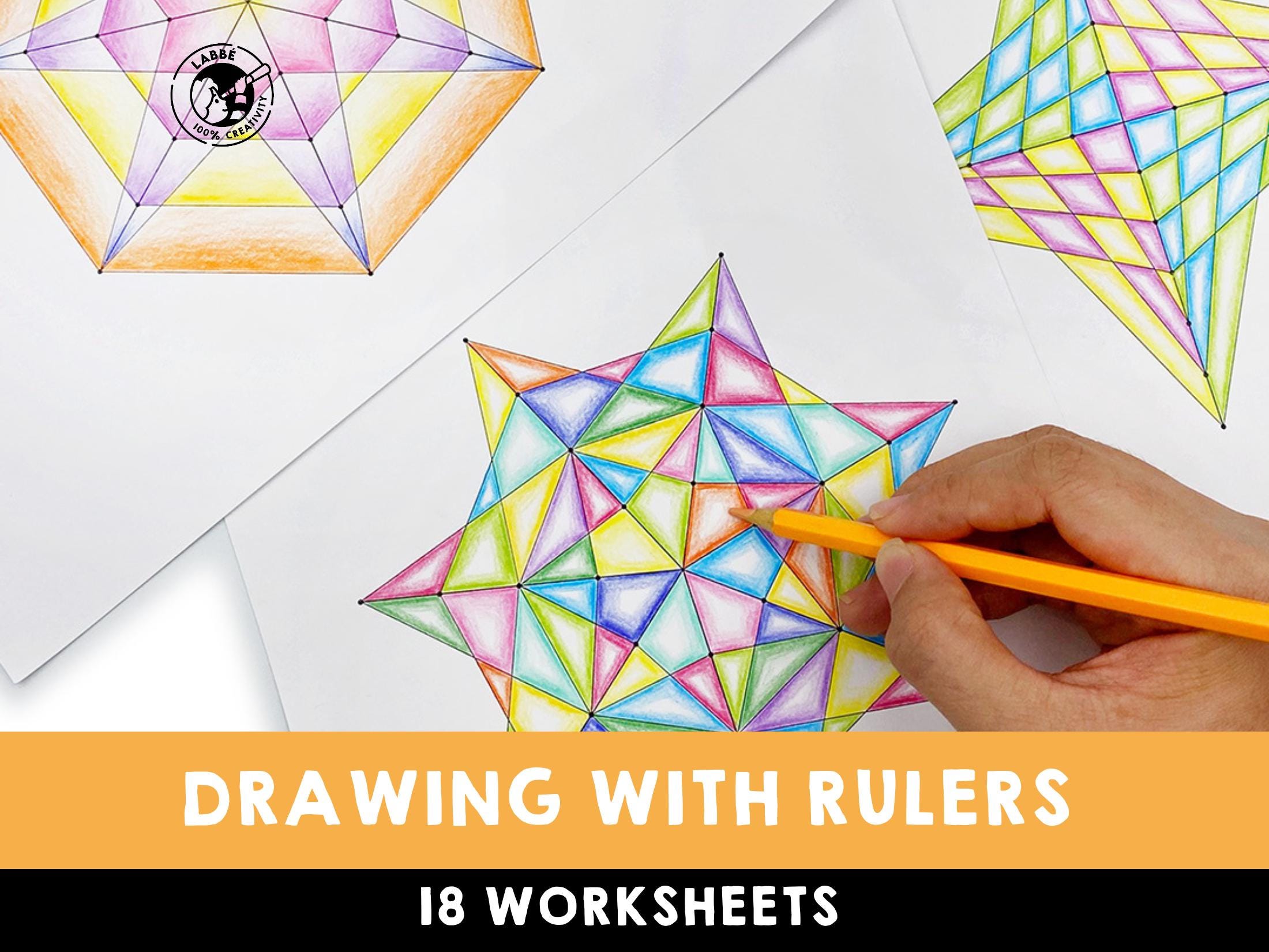 Drawing With Rulers | 18 Tracing and Drawing Worksheets | Fine Motor ...