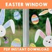 Easter Window Display Craft: Bunny & Egg Templates (PDF Pattern) - Etsy