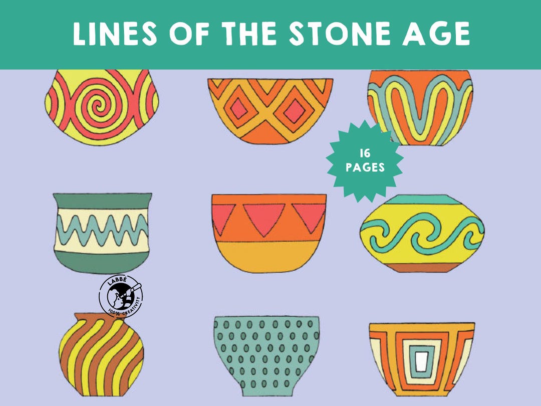 Neolithic Pottery Art: Stone Age Coloring Templates (PDF Pattern) - Etsy