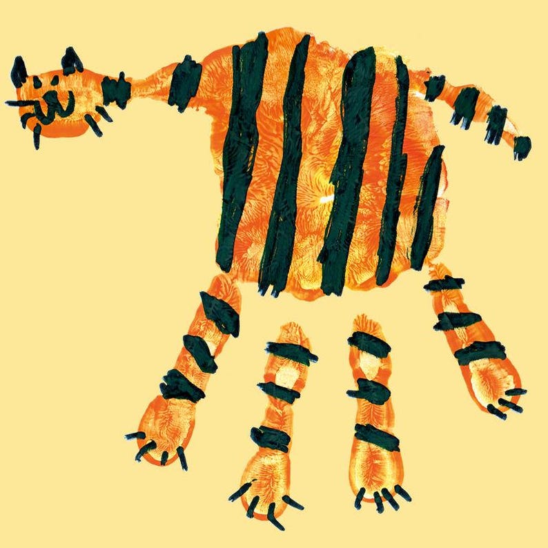 Handprint Art: Fun Character Templates, DIY Kids Activity (PDF) - Etsy