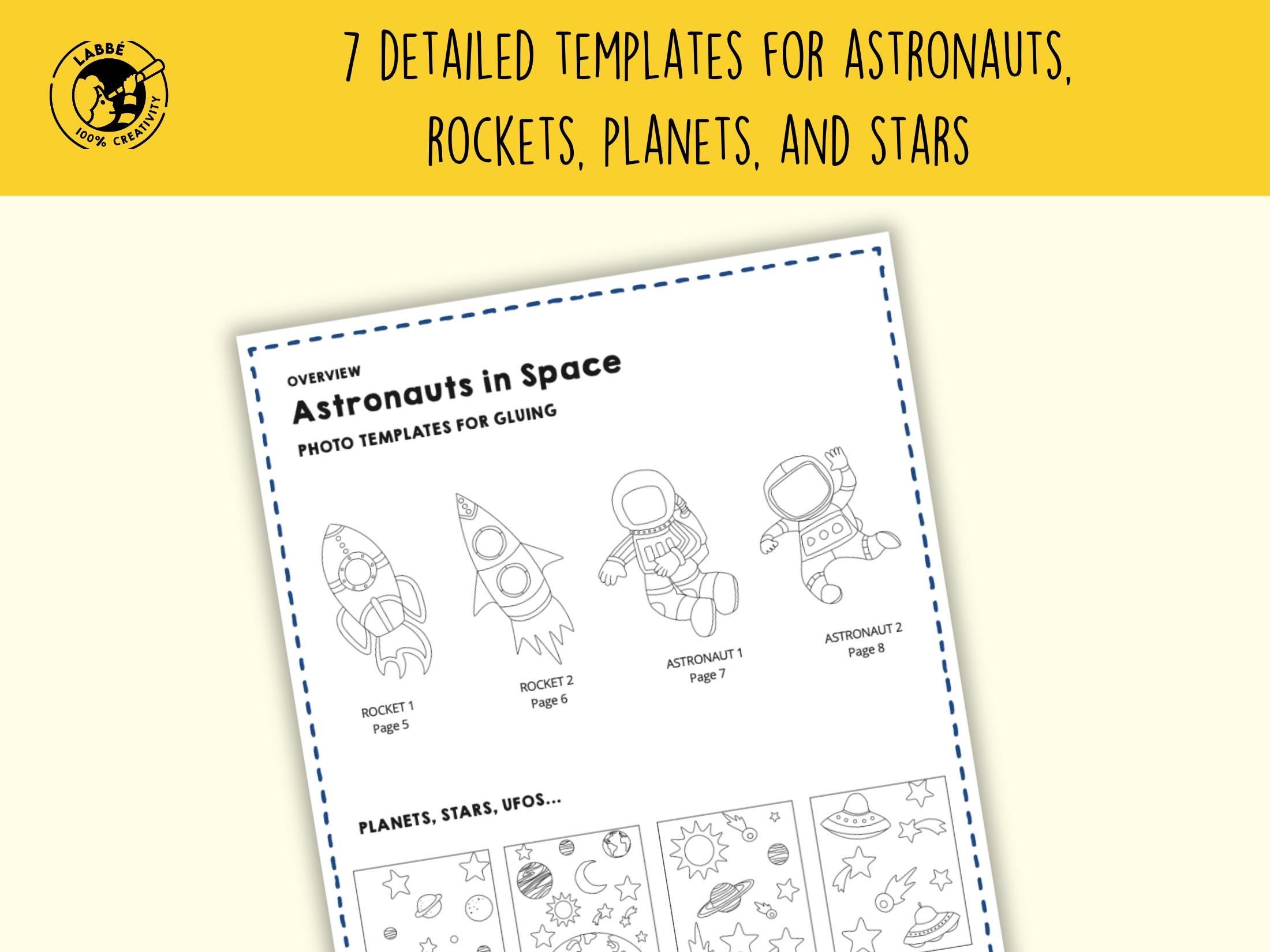 Astronauts in Space | DIY Space Collage | Printable Astronaut Templates ...