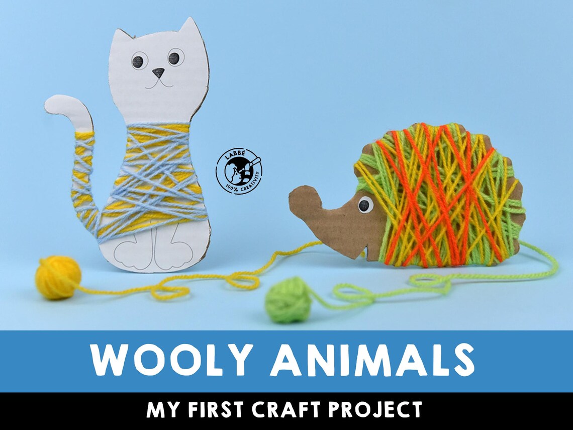 Wooly Animals Craft: DIY Animal Templates (PDF Download) - Etsy
