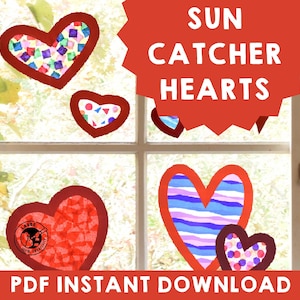 Heart Sun Catchers | DIY Window Decor | Printable Heart Templates ...