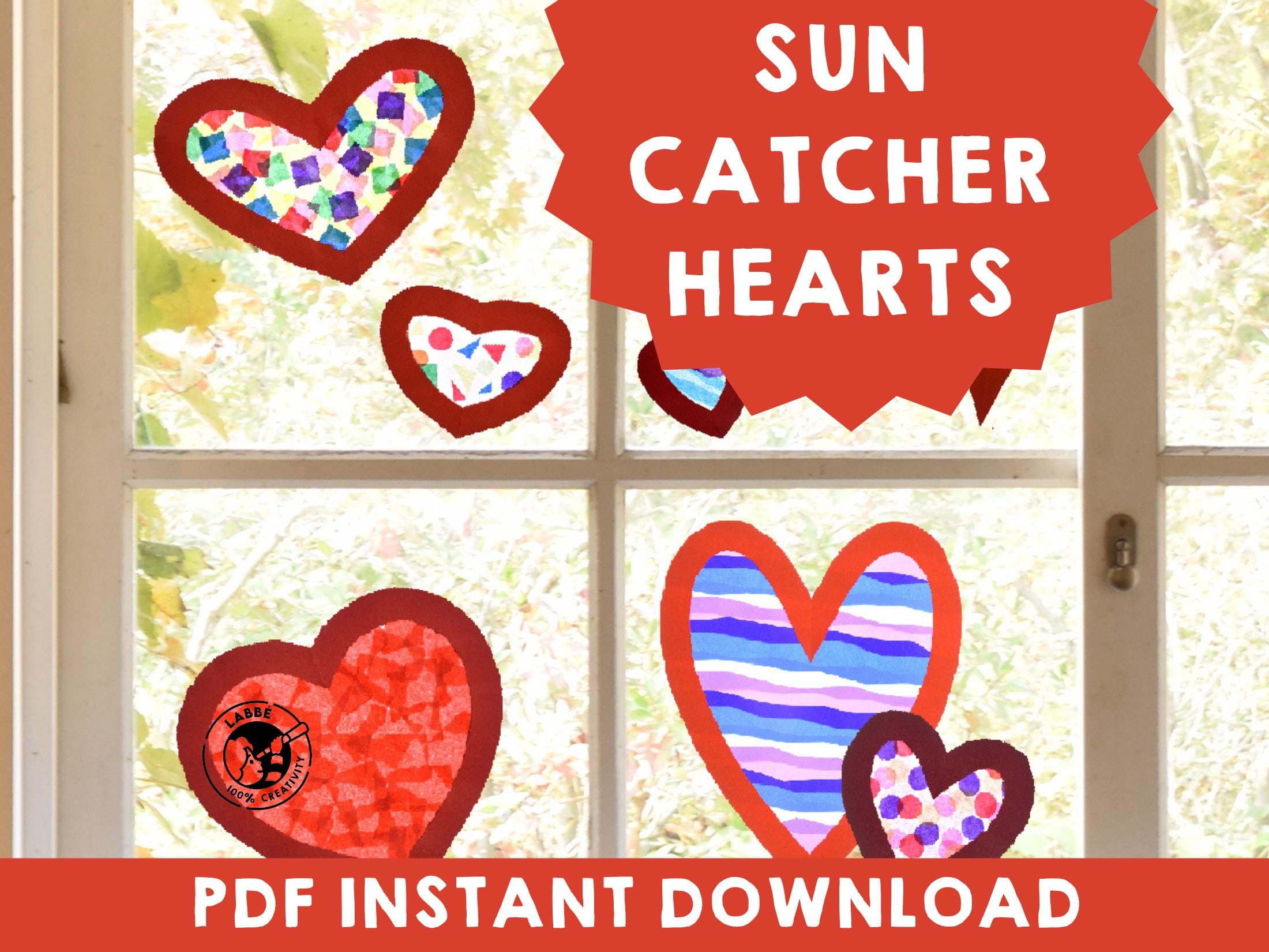 Heart Sun Catchers | DIY Window Decor | Printable Heart Templates ...