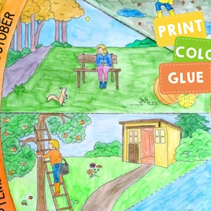 Year Circle Calendar Template | DIY Printable Calendar | Monthly ...