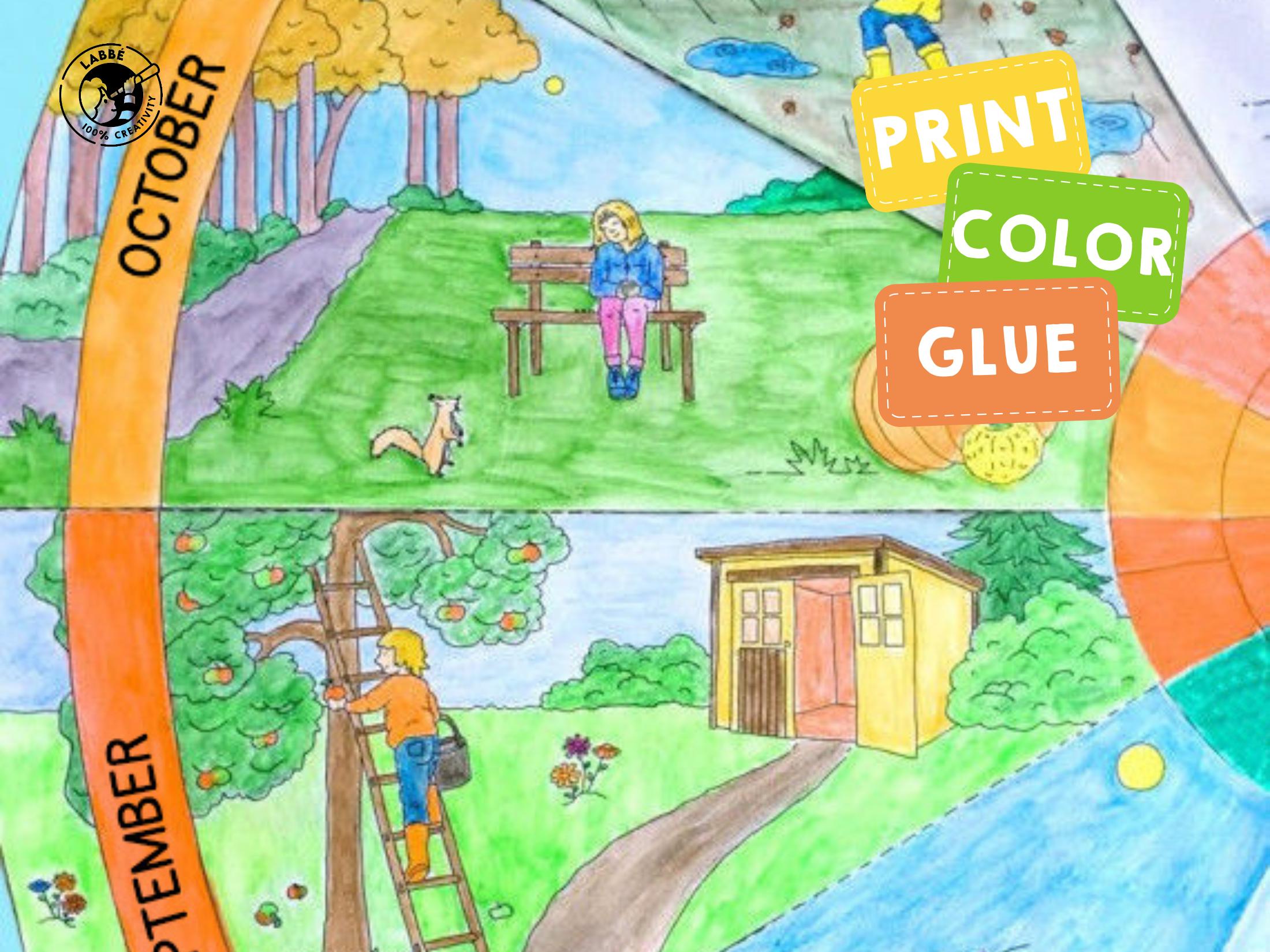 Year Circle Calendar Template | DIY Printable Calendar | Monthly ...