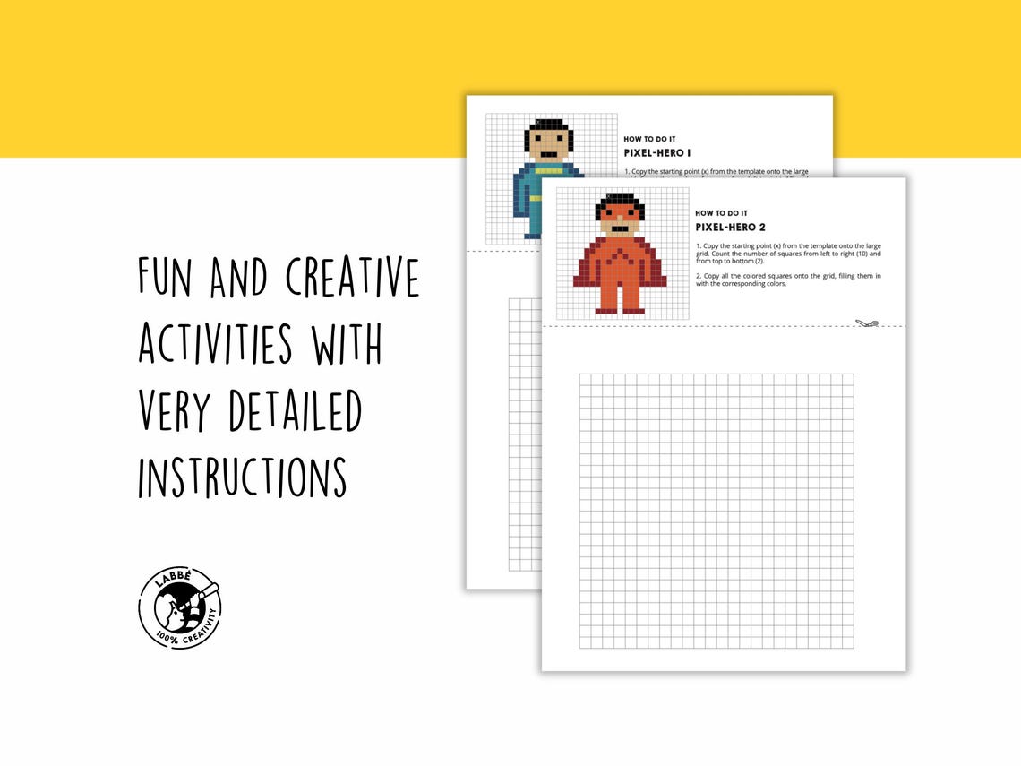 Pixel People | DIY Pixel Art Craft | Printable Pixel Character ...