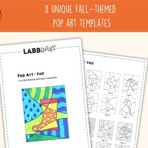 Fall Pop Art Coloring Pages: 16 Autumn Templates (PDF Download) - Etsy