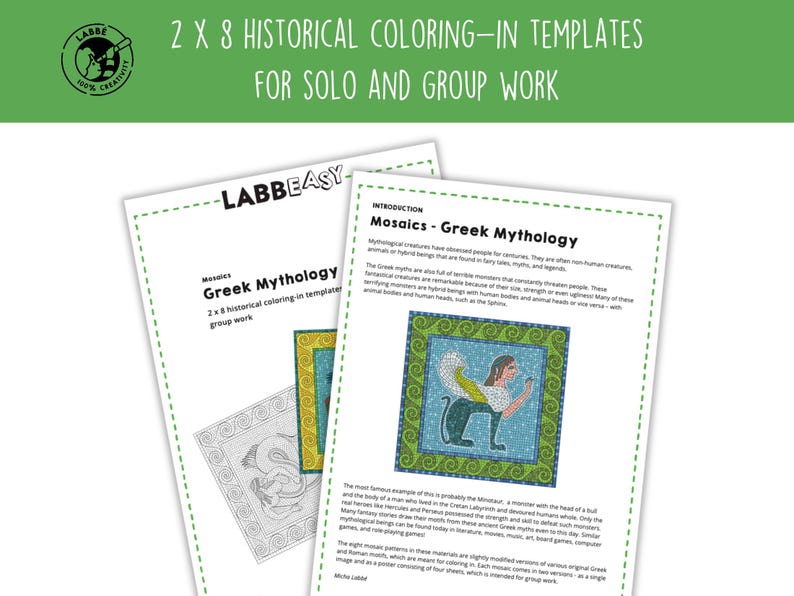 Greek Mythology Mosaic Templates: DIY Craft Activity (PDF Pattern) - Etsy