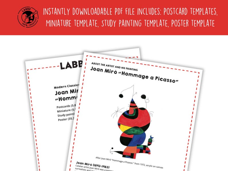 Joan Miró – Hommage à Picasso | Artist Tribute | Printable Templates ...