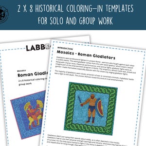 Mosaics - Roman Gladiators | Historical Coloring Templates | DIY ...