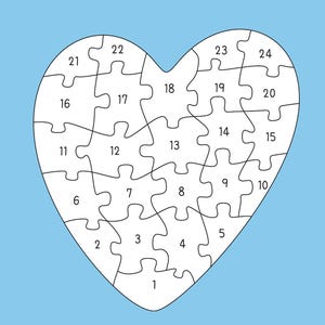 Giant Heart Puzzle Templates: DIY Collaborative Art Project (PDF) - Etsy