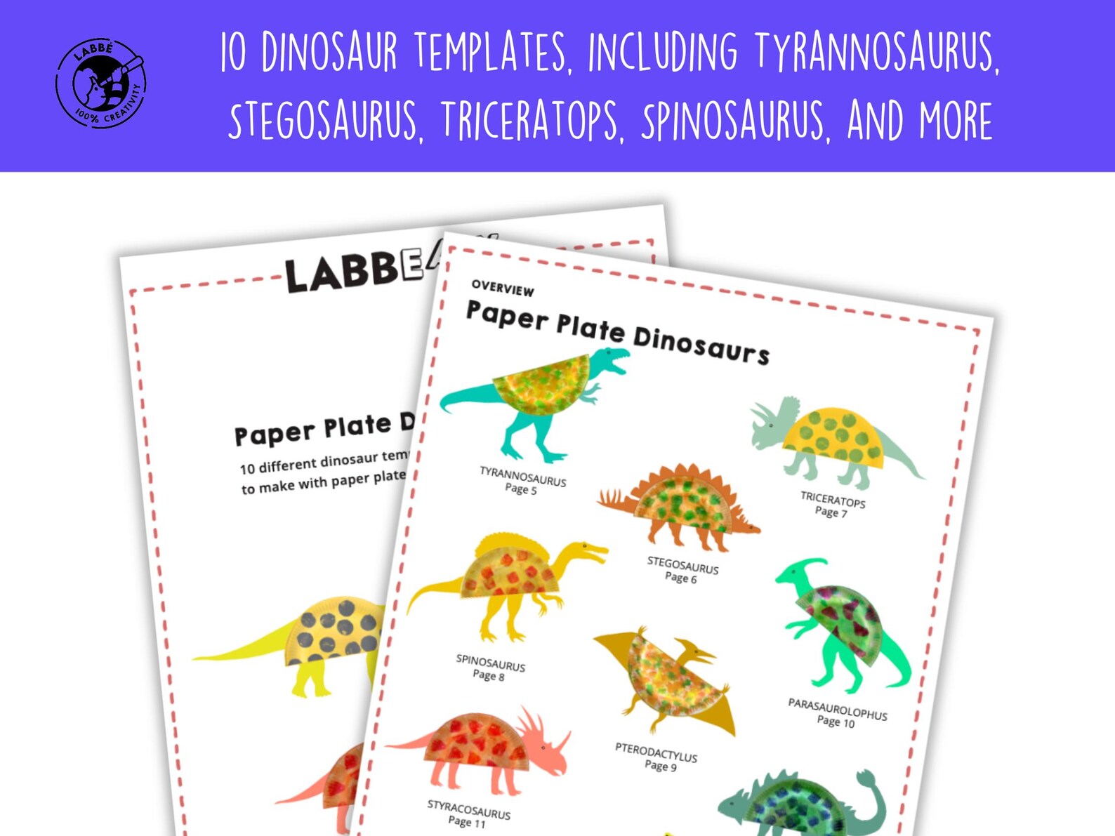 Paper Plate Dinosaurs | DIY Dinosaur Craft Templates | Fun Paper Plate ...