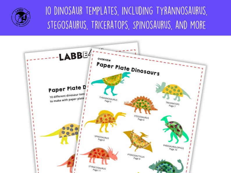 Paper Plate Dinosaurs | DIY Dinosaur Craft Templates | Fun Paper Plate ...