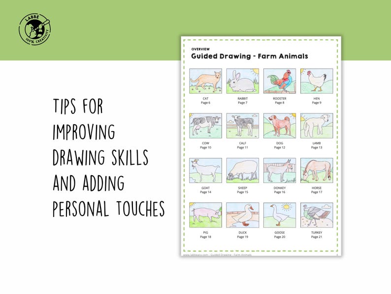 Guided Drawing | Farm Animals | Step-by-step Drawing Guide | Fun Kids ...