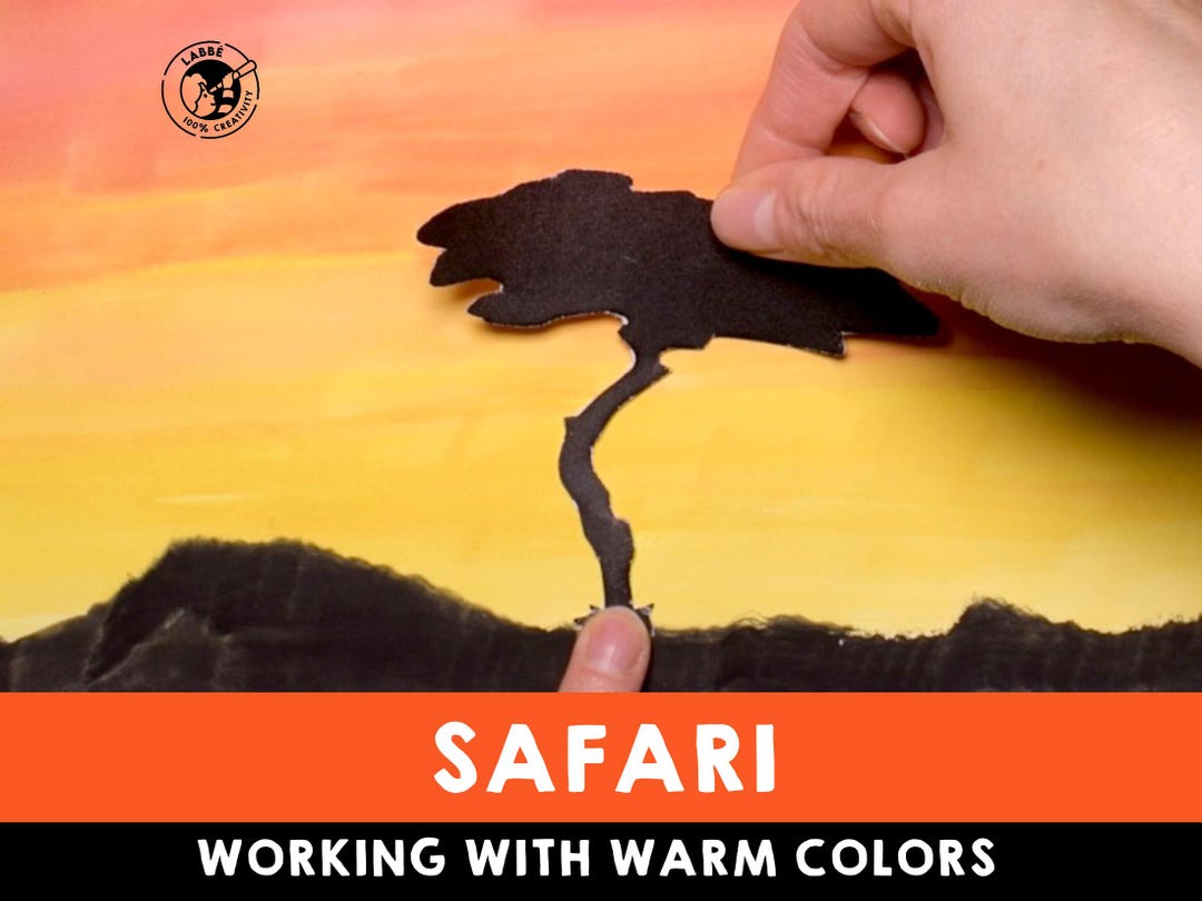 Safari Sunset Silhouette Art Project: Warm Colors Craft (PDF) - Etsy