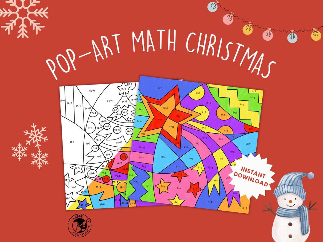 Pop-art Math Christmas | Color-by-number Math Worksheets | Christmas ... Pop-art Math Christmas | Color-by-number Math Worksheets | Christmas ...