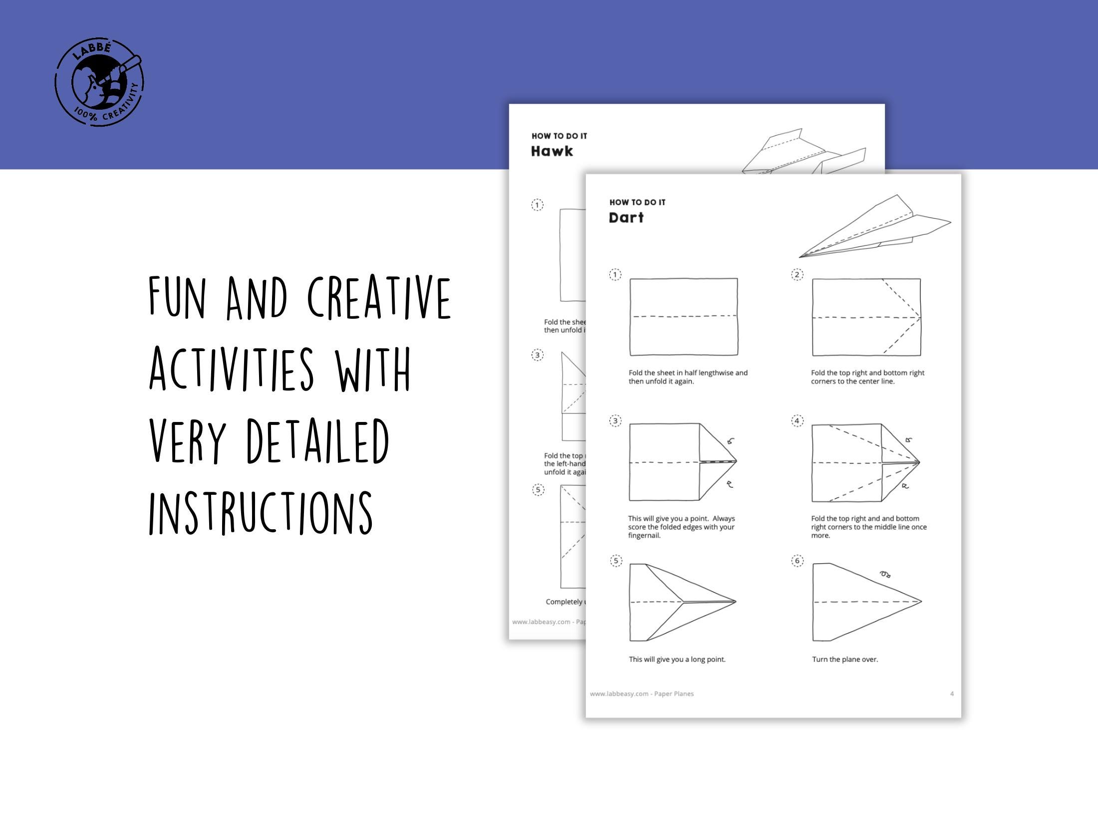 Paper Airplane Instructions for Kids | 6 Tested Flying Designs (PDF ...