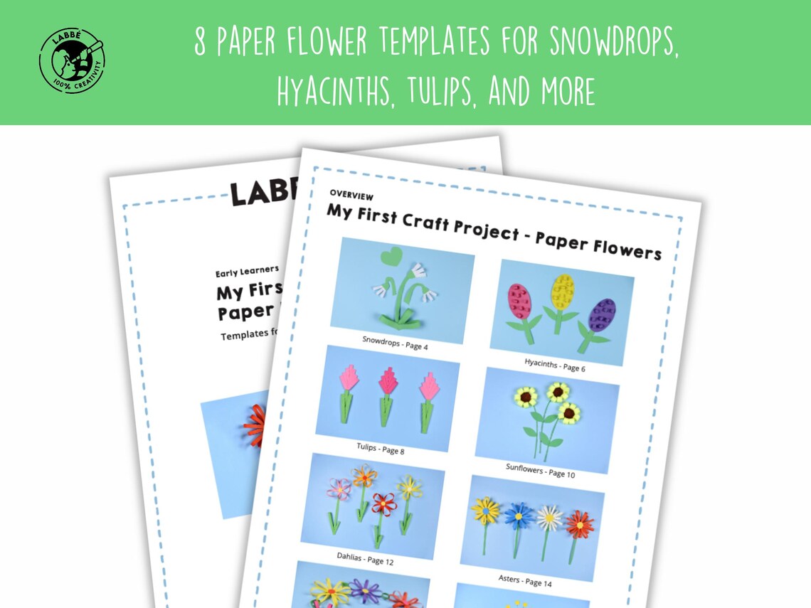 DIY Paper Flower Templates: Kids Craft Project (PDF Pattern) - Etsy Canada