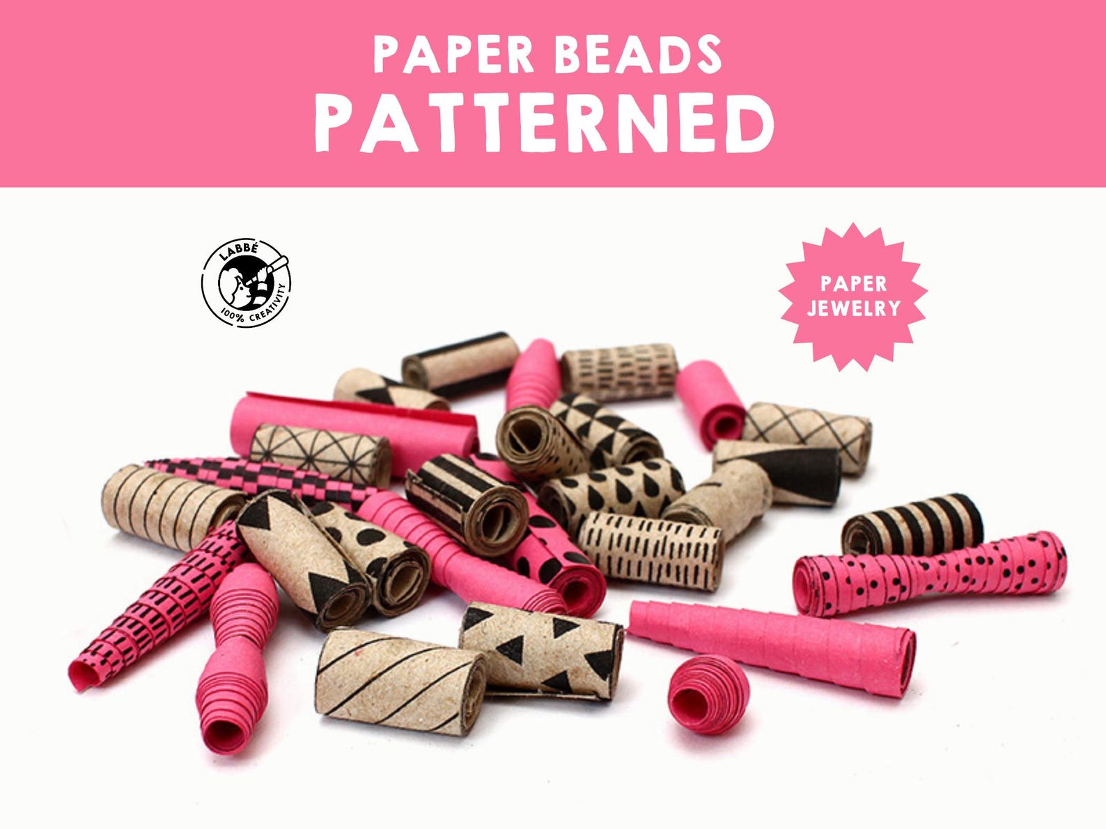 Patterned Paper Beads: DIY Jewelry Craft Templates (PDF Pattern) - Etsy