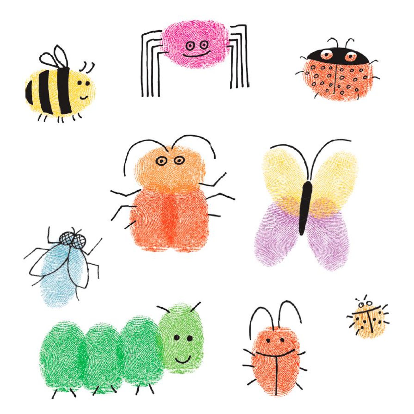 Fingerprint Art Activity: 220 DIY Character Ideas (PDF Pattern) - Etsy