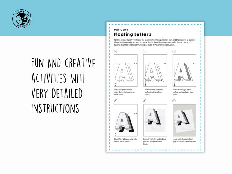 Floating Letters | Optical Illusion Craft | 3D Perspective Letters ...