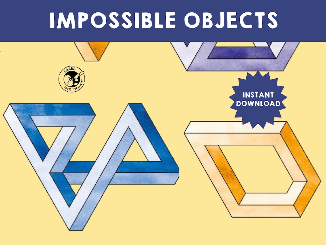 Impossible Objects Art: 3D Illusion Drawing Templates (PDF Pattern) - Etsy