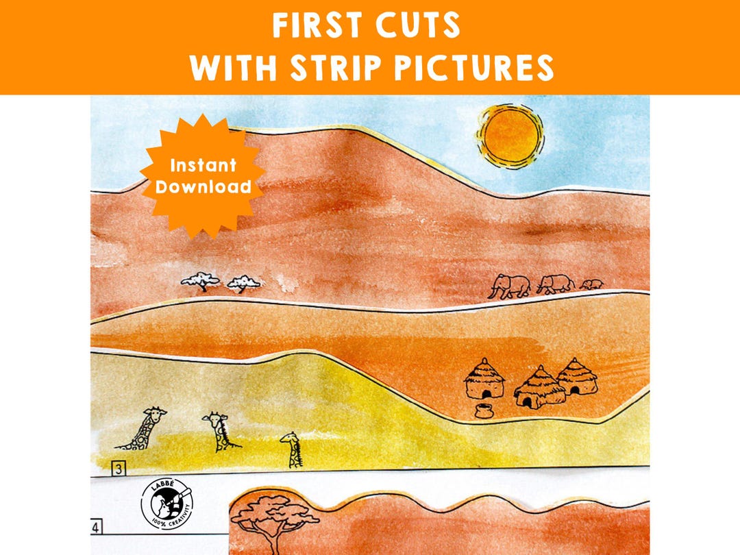 First Cuts With Strip Pictures | Beginner Cutting Practice | Scissor ...