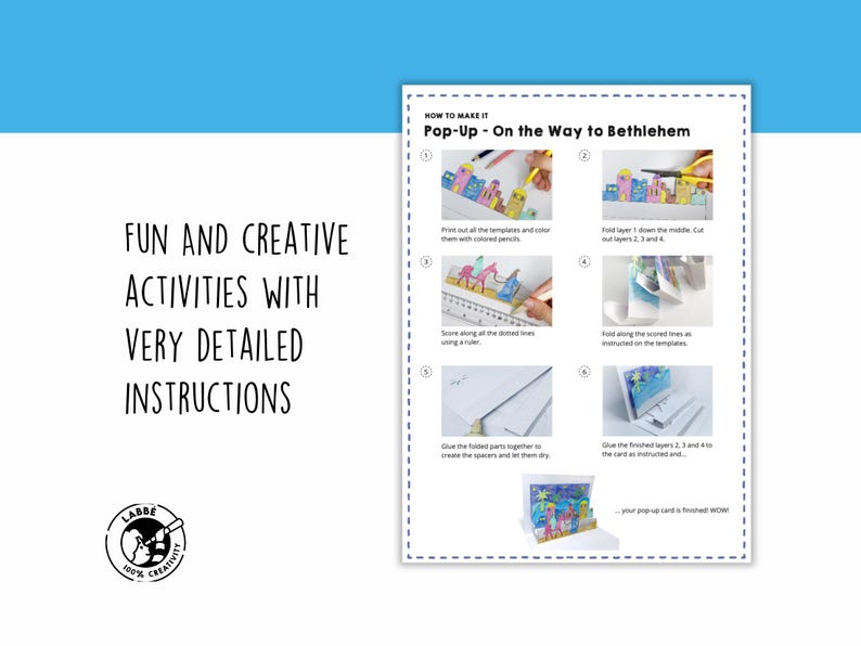 DIY Nativity Pop-up Card: Printable Christmas Craft (PDF Pattern) - Etsy