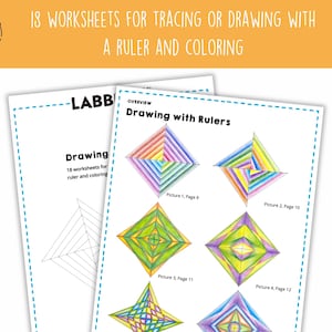Drawing With Rulers | 18 Tracing and Drawing Worksheets | Fine Motor ...