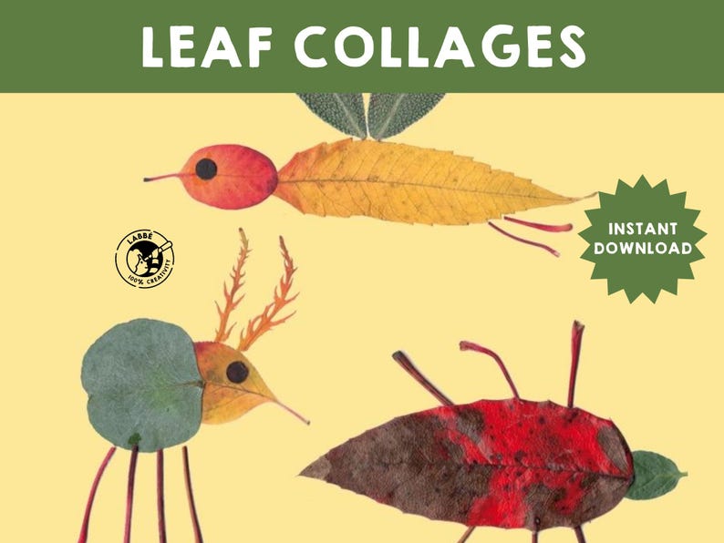 Leaf Collages | Autumn Nature Craft | DIY Leaf Art | Printable Fall ...