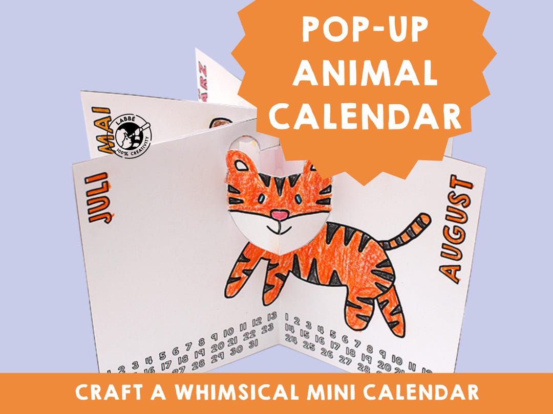 Pop-up Animal Calendar | DIY Standing Calendar | Interactive Pop-up ...