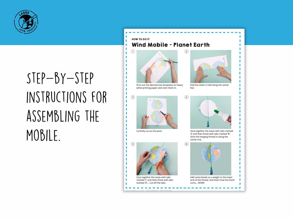 Planet Earth Mobile: DIY Craft Activity for Kids (PDF Pattern) - Etsy