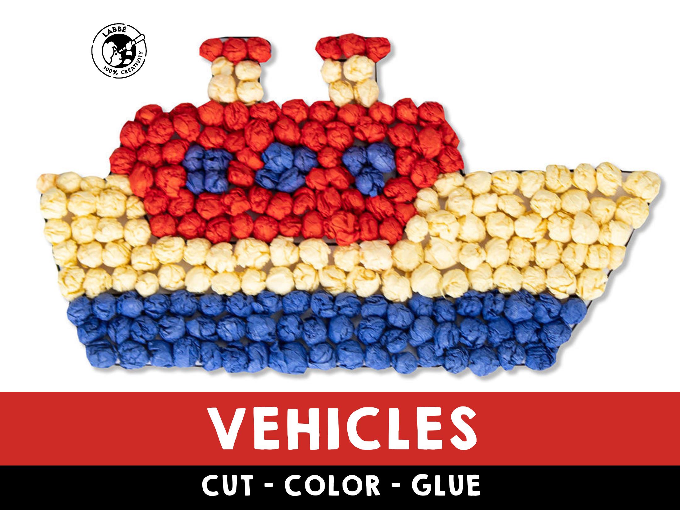 Printable Vehicle Templates: Cut, Color, and Glue DIY Craft (PDF) - Etsy