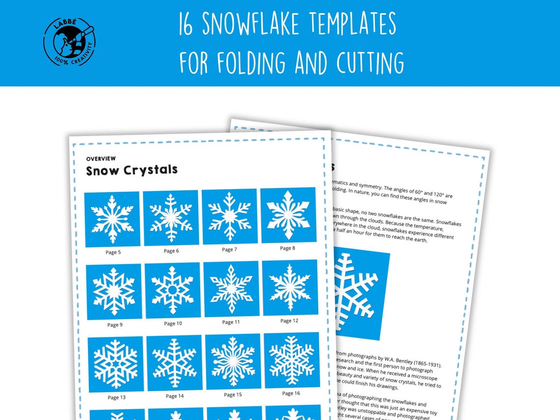 Snow Crystals | DIY Paper Snowflakes | Printable Winter Craft ...