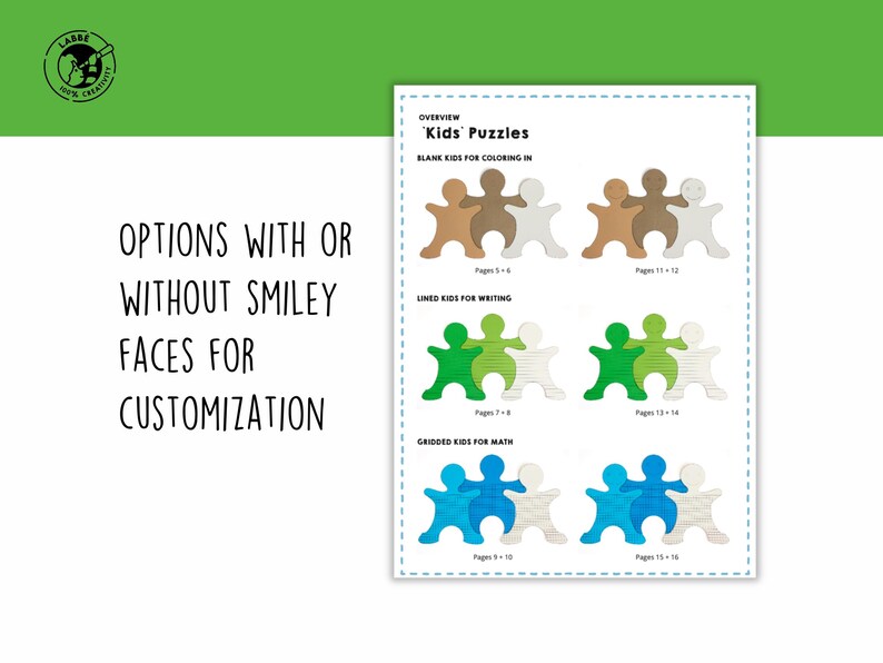 Giant Puzzle Kids Templates: Coloring, Writing, Math Activity (PDF ...
