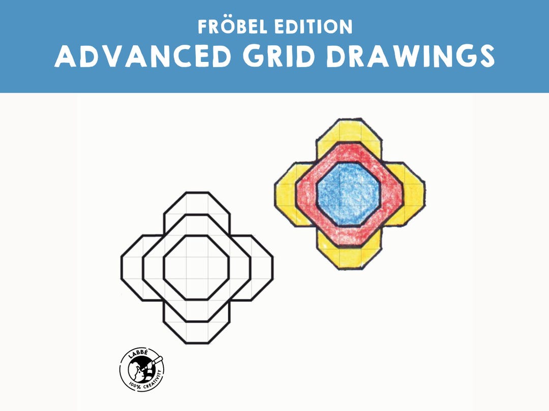 Fröbel Advanced Grid Drawings | 20 Worksheets | 111 Original Fröbel ...