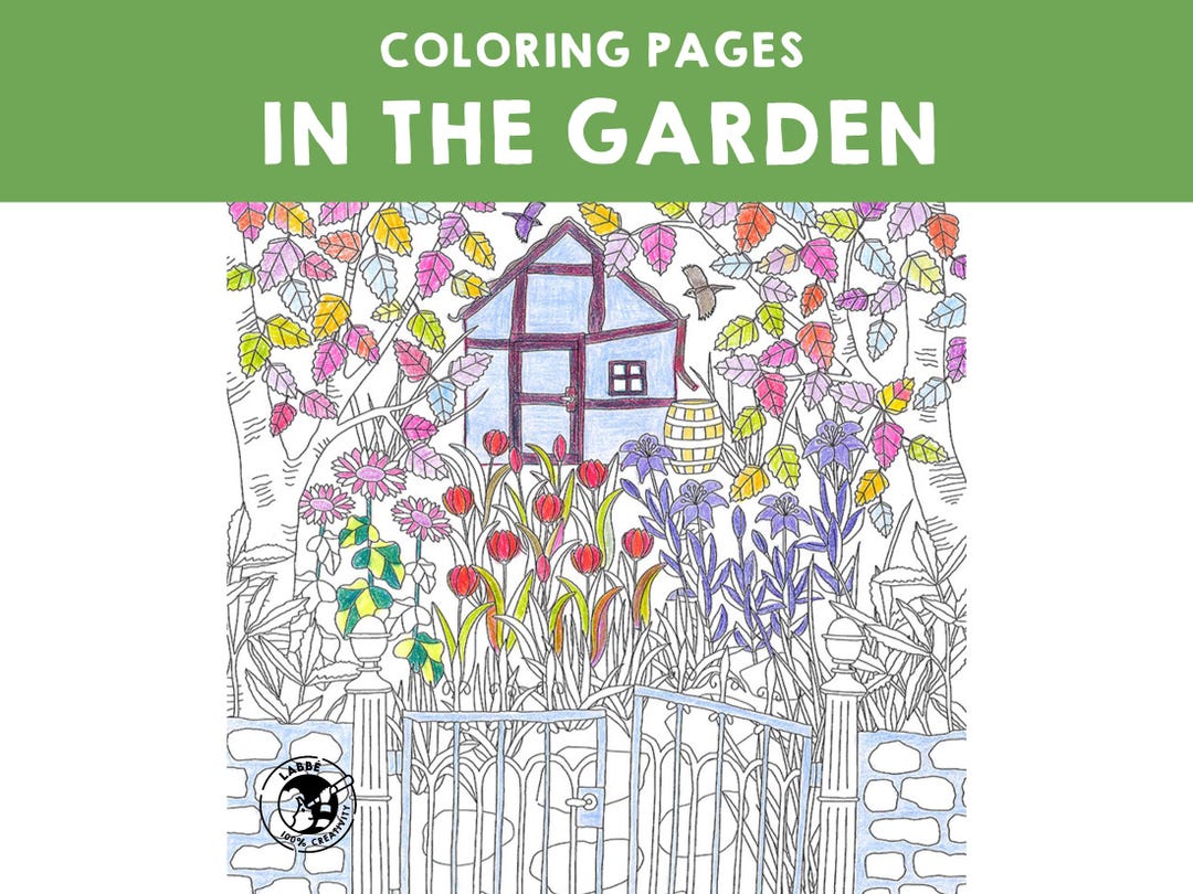 Coloring Pages - in the Garden | Relaxing Coloring for Adults | Digital ...