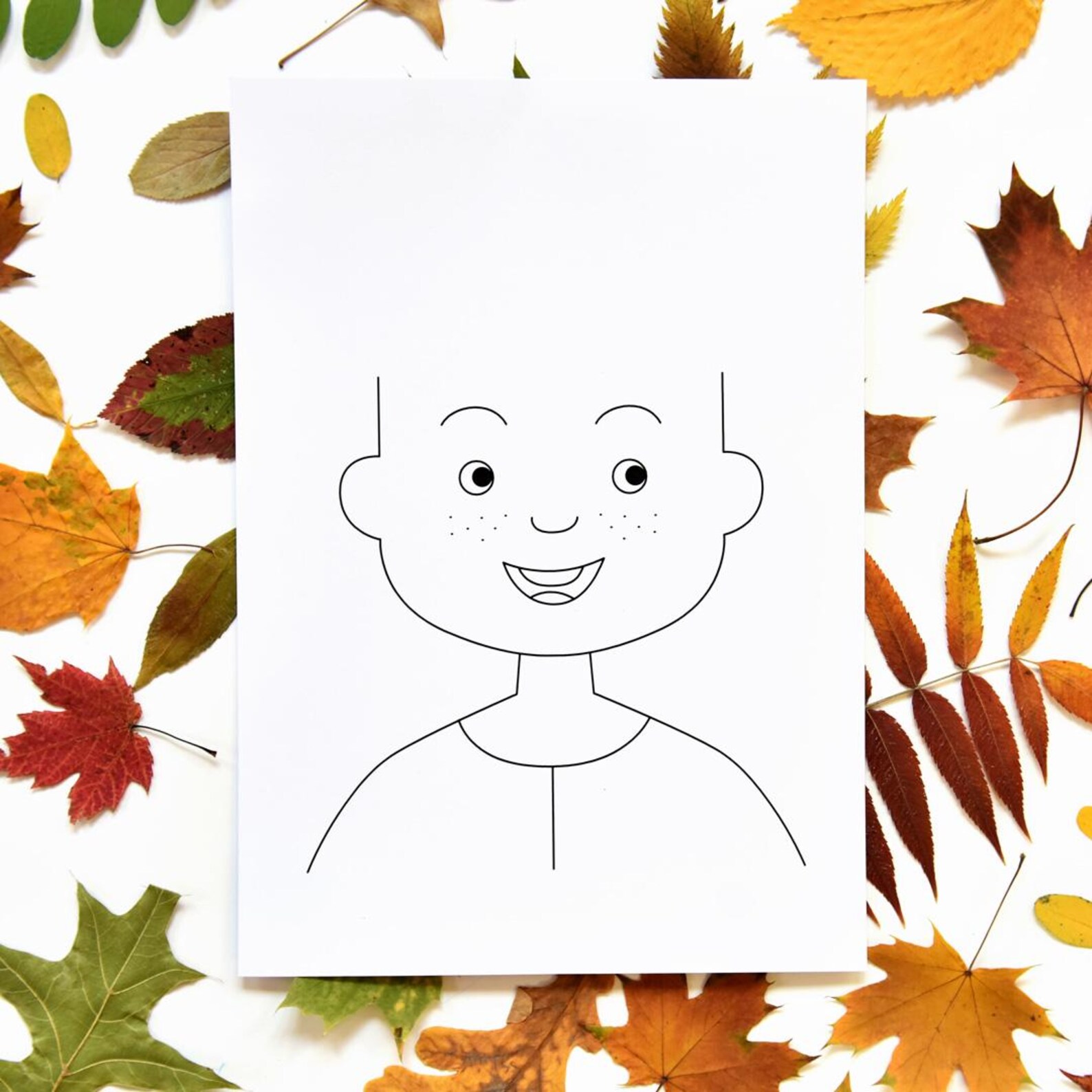 Fall Leaf Art: DIY Hairstyles, Printable Faces (PDF Pattern) - Etsy