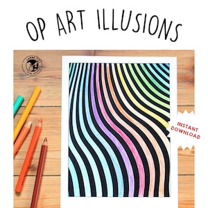 Op Art Coloring Templates: Geometric Optical Illusions (PDF Pattern) - Etsy