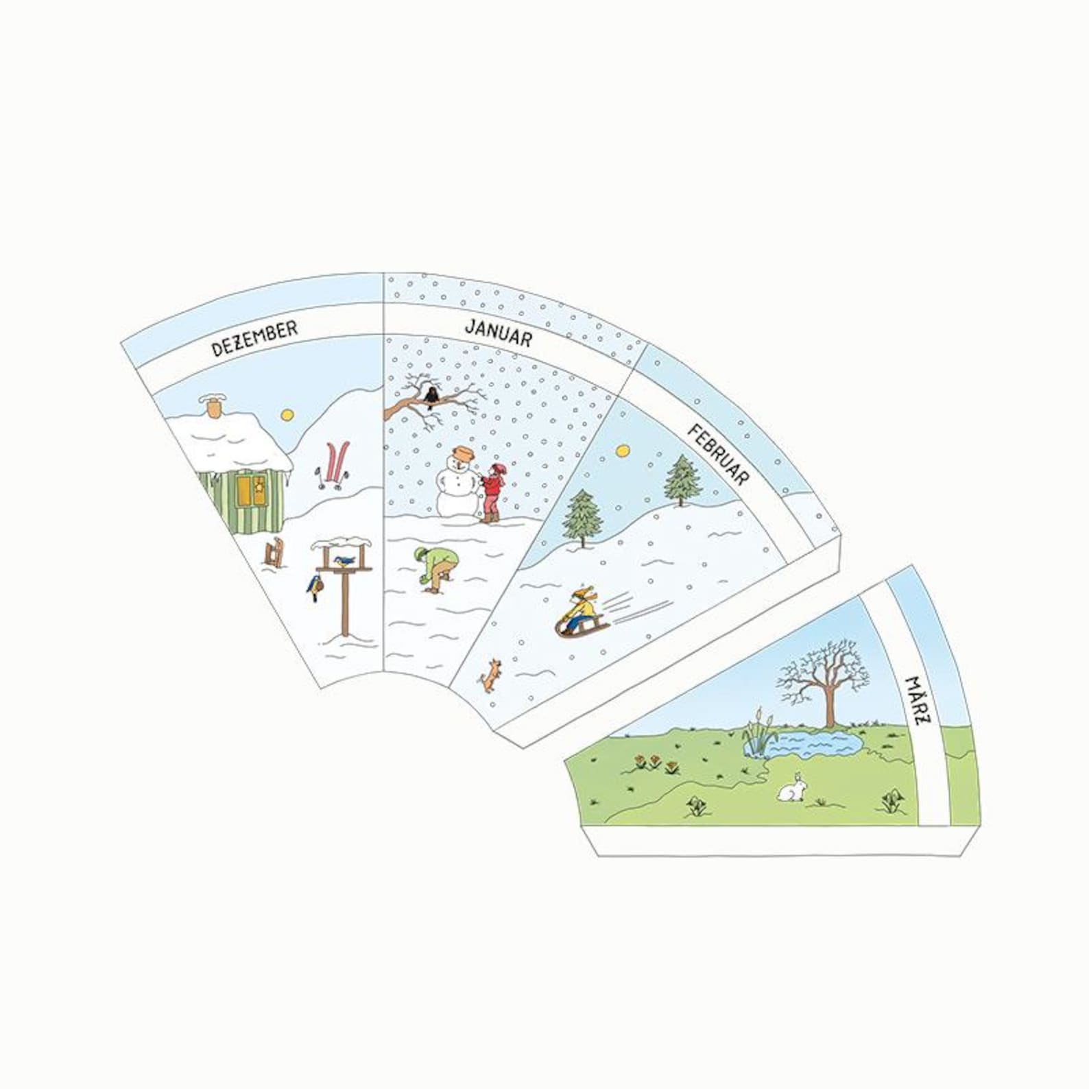 Year Circle Calendar Template | DIY Printable Calendar | Monthly ...