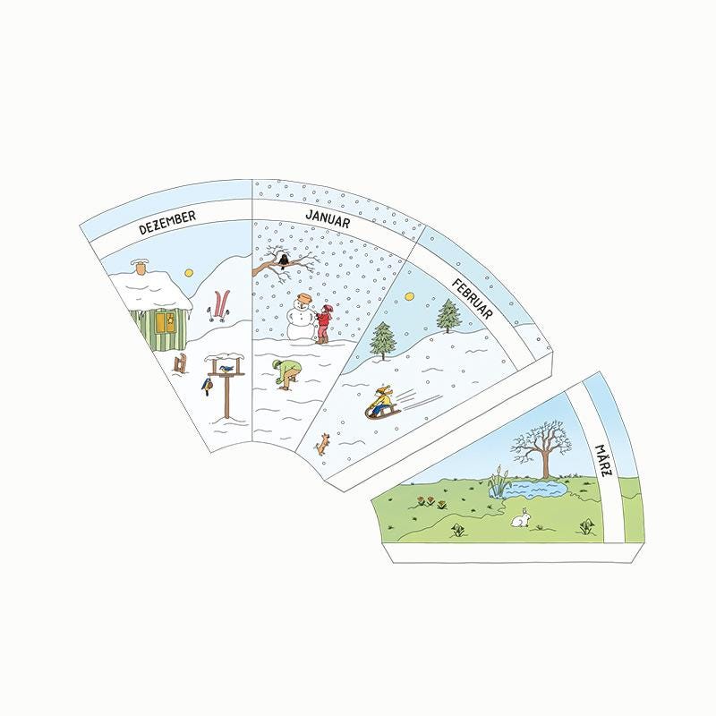 Year Circle Calendar Template DIY Printable Calendar Monthly Calendar ...