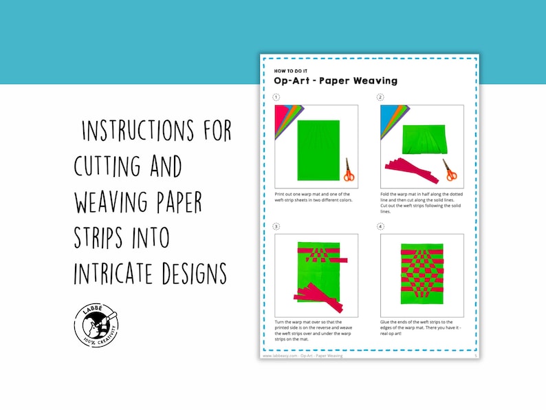 Op-art Paper Weaving: DIY Craft Activity (PDF Pattern) - Etsy