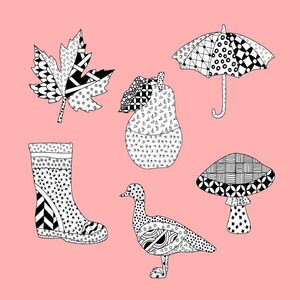 Doodle Tangles - Fall, Step-by-step Drawing Guide, Seasonal Motifs, Fun ...