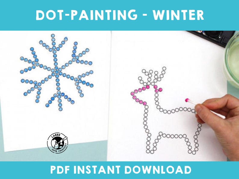 Winter Dot Painting | DIY Winter Craft for Kids | Printable Dot ...