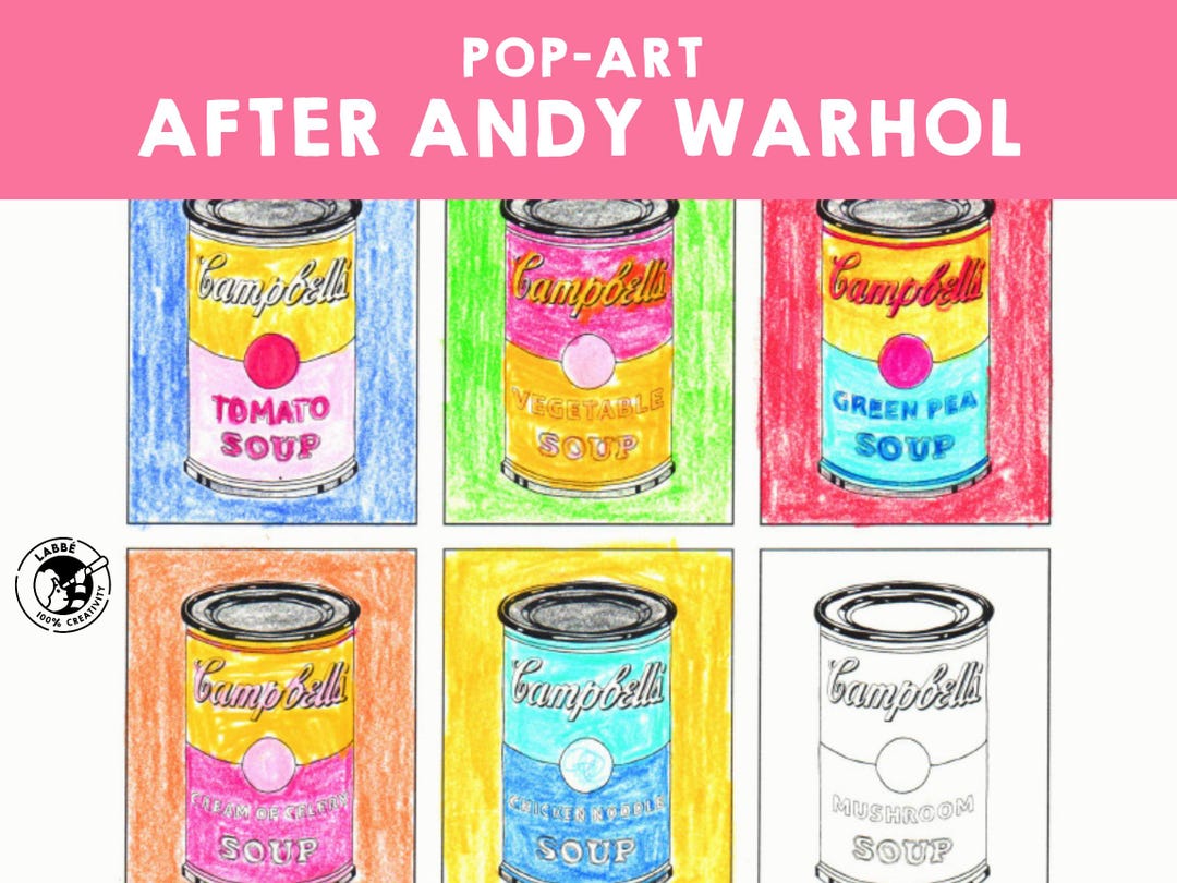 Andy Warhol Soup Cans Pop Art Templates: DIY Art for Kids (PDF Pattern ...