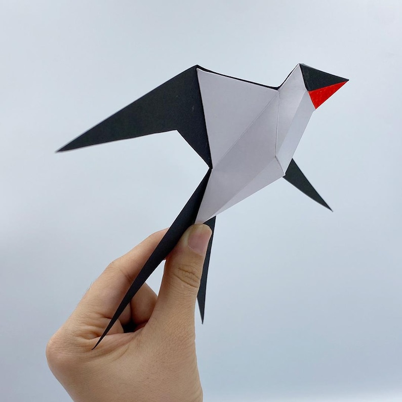 3D Paper Swallow Template: DIY Low Poly Craft (PDF Pattern) - Etsy ...