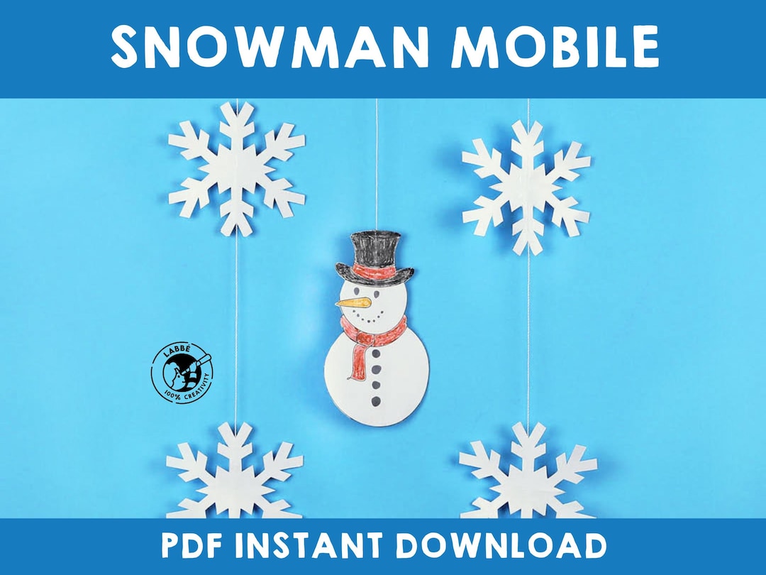 Snowman Mobile | DIY Winter Decor | Printable Snowman Templates ...