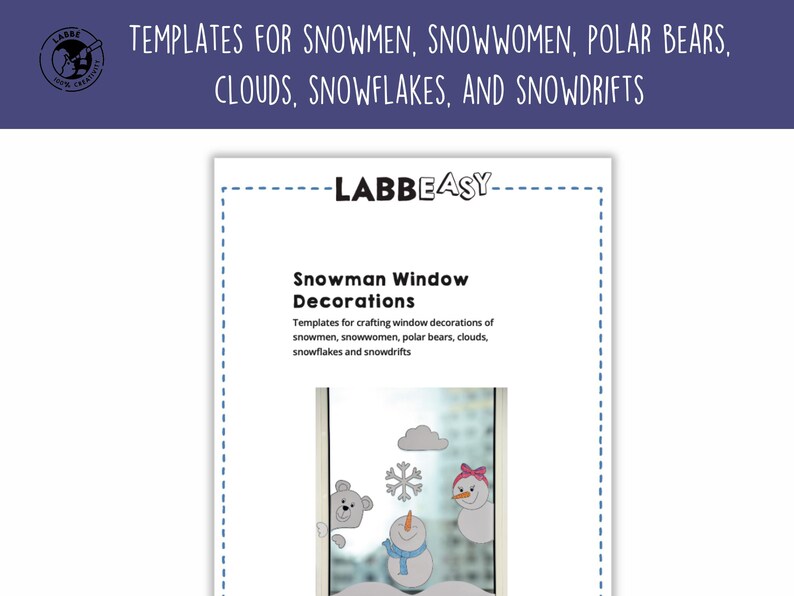 Printable Snowman Window Clings: DIY Winter Decor (PDF Pattern) - Etsy