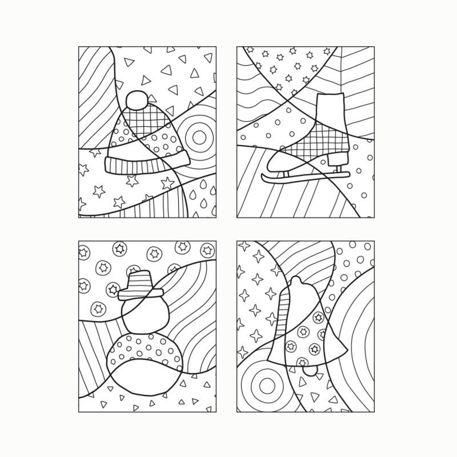 Pop-art Winter | Winter Coloring Pages | DIY Art Activity | Printable ...